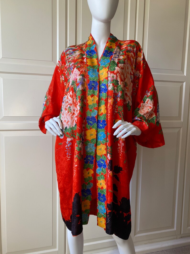 Original 1920s 30s Dramatic Silk Damask Robe - Etsy
