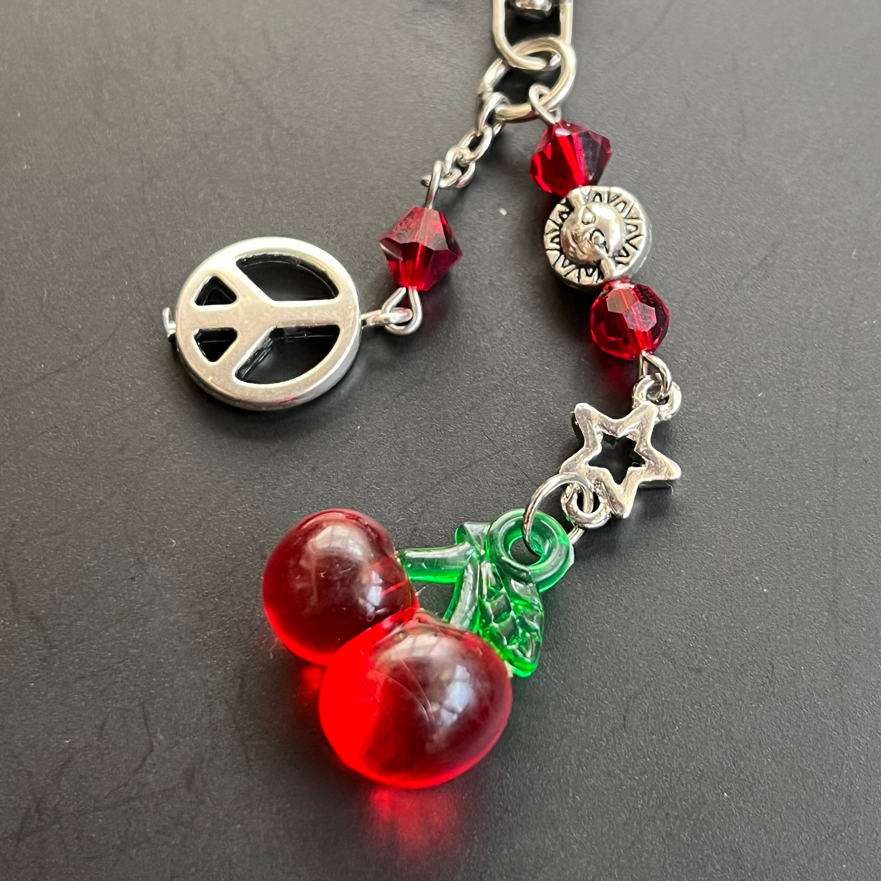 Cherry Red Keychain - Etsy