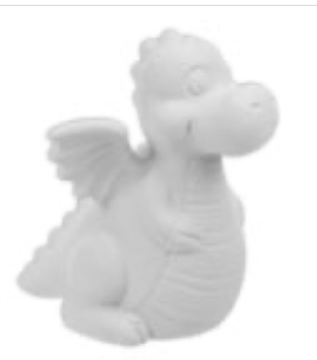 Unpainted Bisque Ceramic Dex the Dragon Bank Ceramic for Painting - Etsy