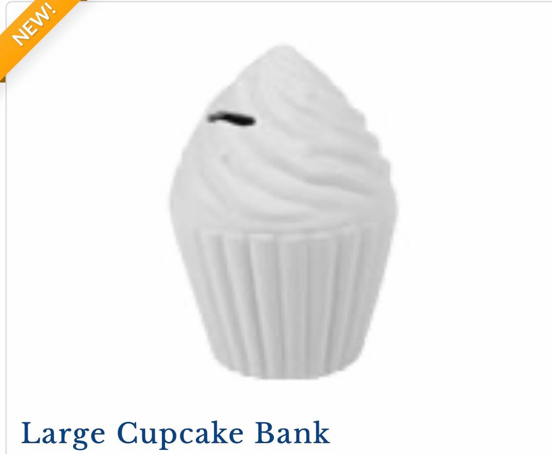 Unpainted Bisque Ceramic Large Cupcake Bank, Ready to Paint No Firing ...