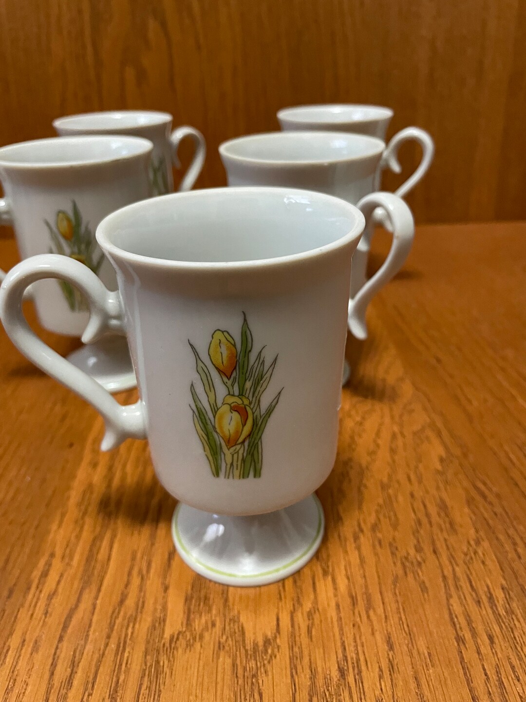 Vintage Tulip Mugs Set of 5 - Etsy