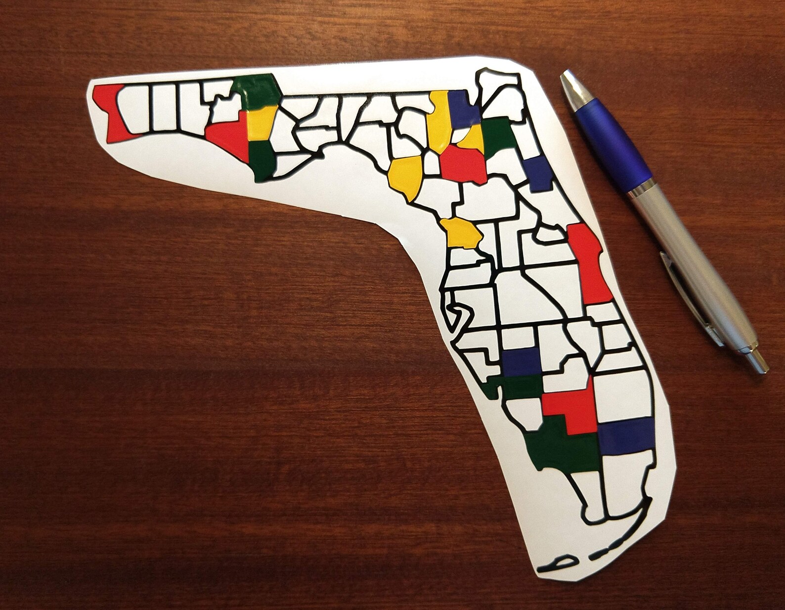 Florida County Decal Map - Camper Decal, Florida Decal, RV Decal ...