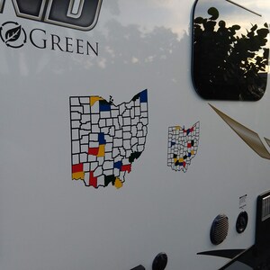 Ohio County Map Adventure Tracker- Ohio County Map, RV Decal Map, Ohio ...