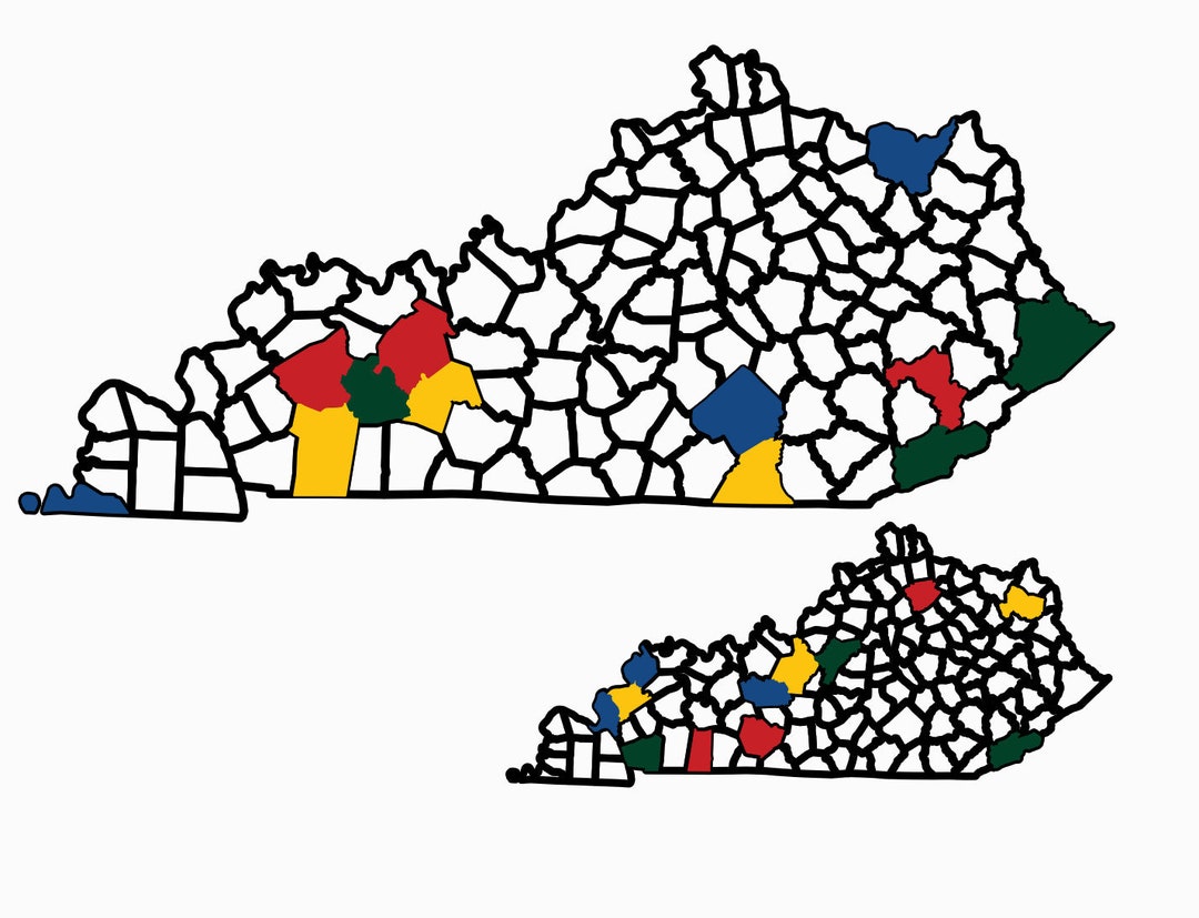 Kentucky County Map Adventure Tracker- Kentucky County Map, RV Decal ...