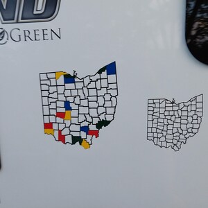 Ohio County Map Adventure Tracker- Ohio County Map, RV Decal Map, Ohio ...