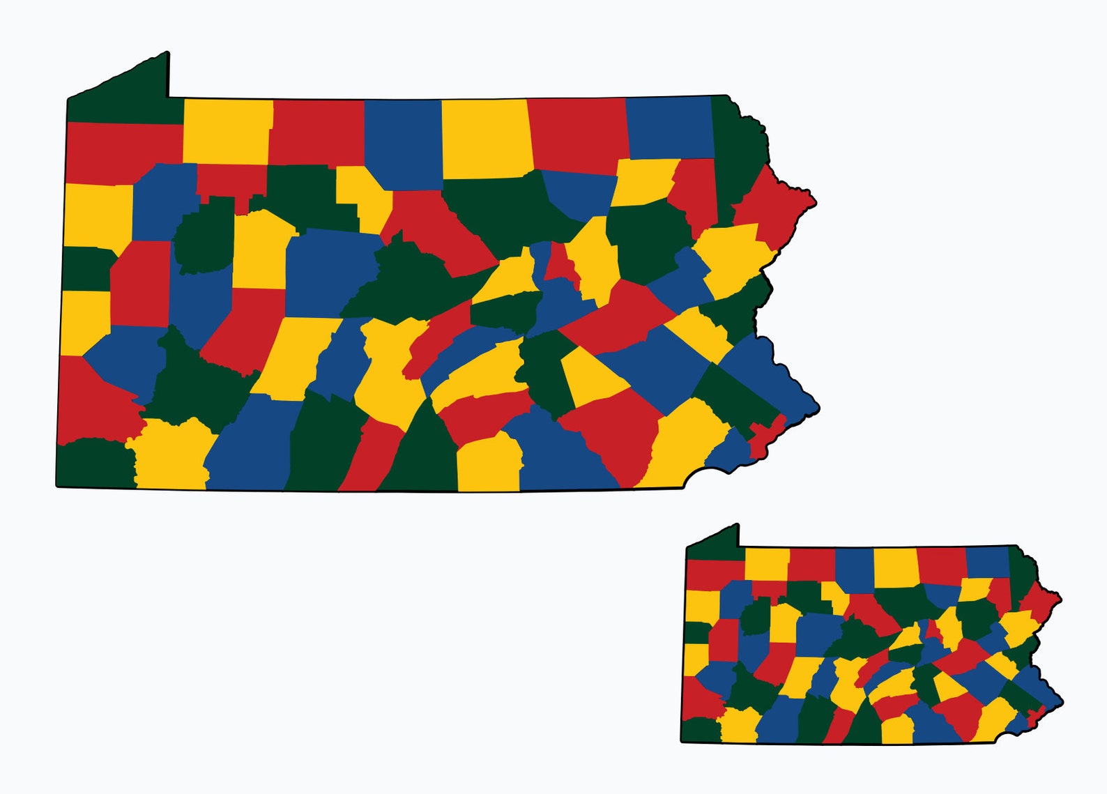 Pennsylvania County Map Adventure Tracker Pennsylvania County - Etsy