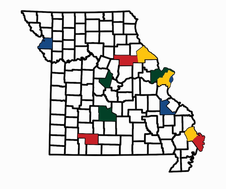 Missouri County Map Adventure Tracker Missouri County Map RV | Etsy