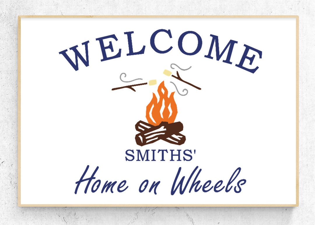 Welcome Camper Decal - Camping Decal, Campfire Decal, Home on Wheels ...