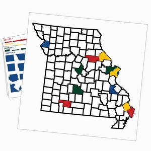 Missouri County Map Adventure Tracker- Missouri County Map, RV Decal ...