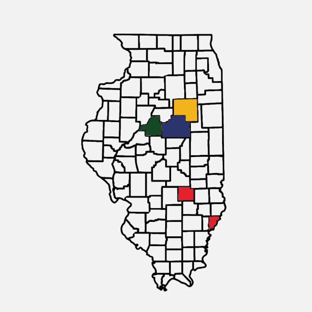 Illinois County Decal Map - Camper Decal, Illinois Decal, RV Decal ...