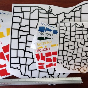 Ohio County Map Adventure Tracker- Ohio County Map, RV Decal Map, Ohio ...