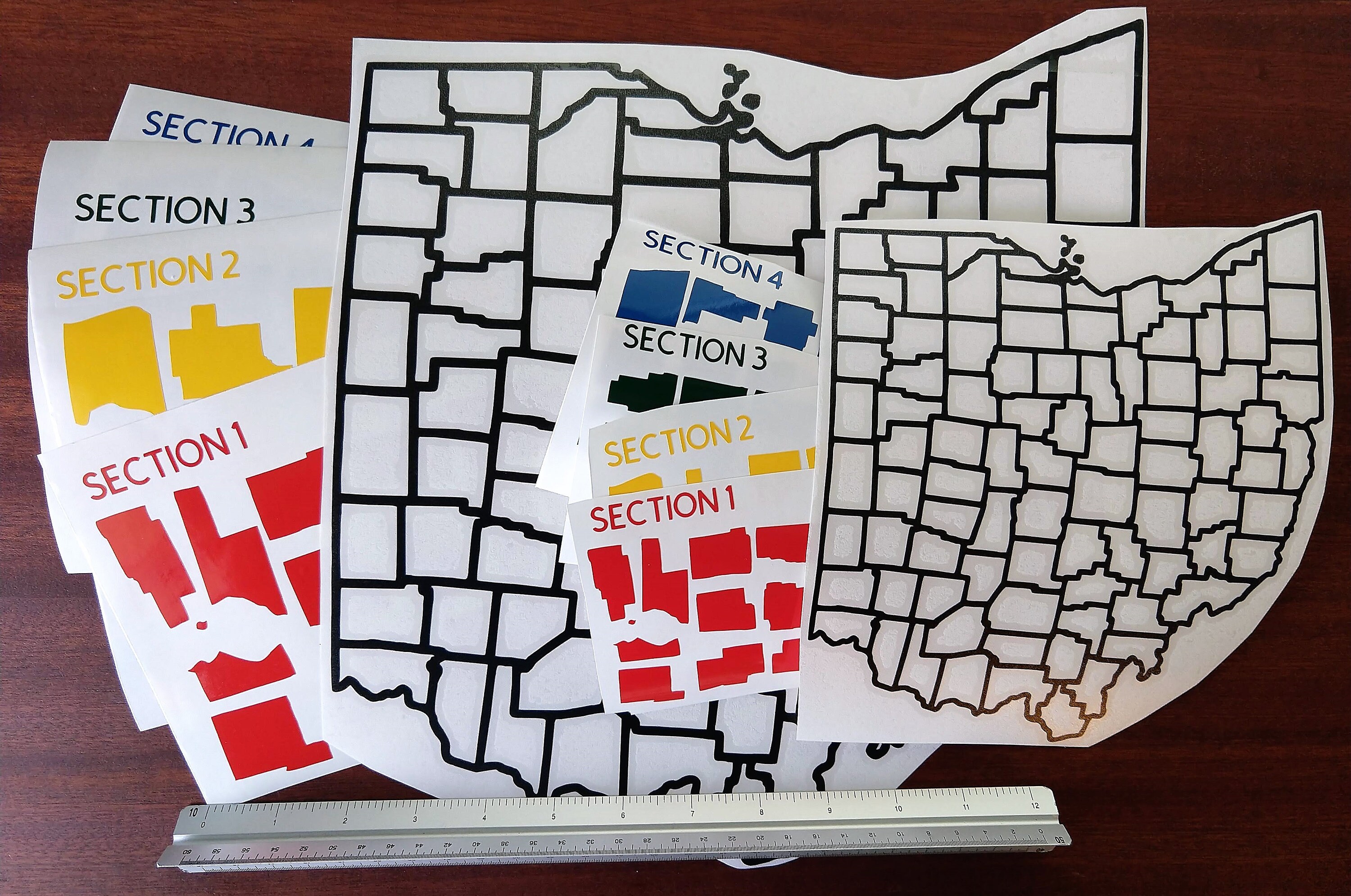 Ohio County Map Adventure Tracker- Ohio County Map, RV Decal Map, Ohio ...