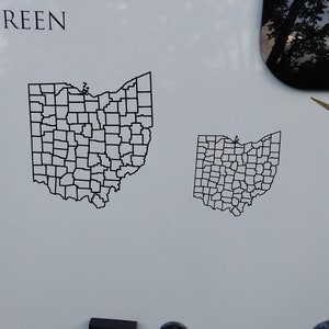 Ohio County Map Adventure Tracker- Ohio County Map, RV Decal Map, Ohio ...