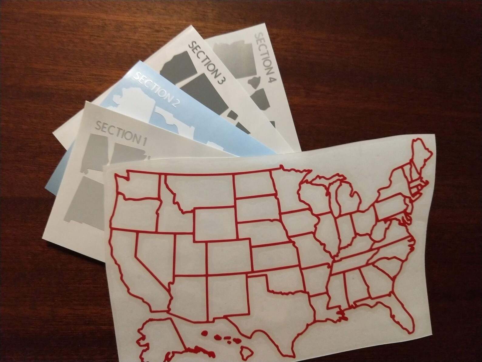 Mini USA Decal Map Tracker US Decal Motorcycle Tracking - Etsy