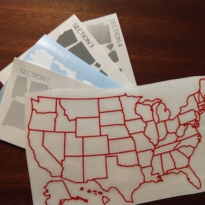 Mini USA Decal Map Tracker - US Decal, Motorcycle Tracking Decal, Mini ...