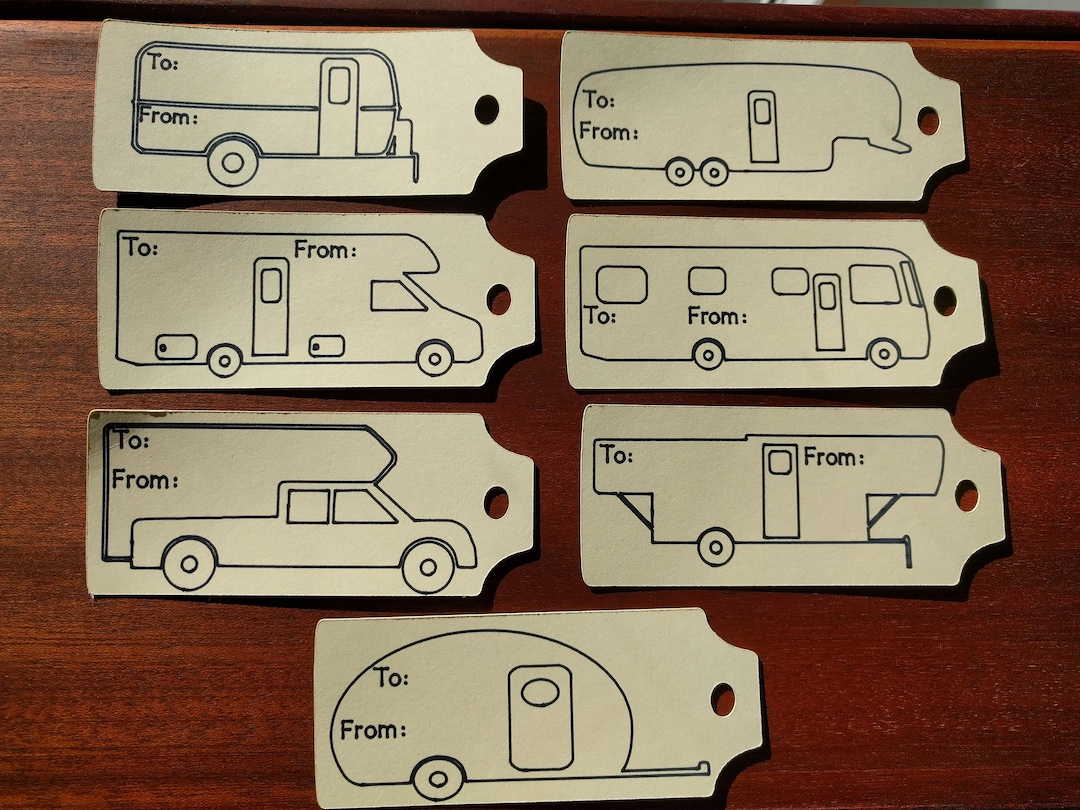 Twenty Camper Gift Tags, Rounded Camper, 5th Wheel, Class A, Class B ...