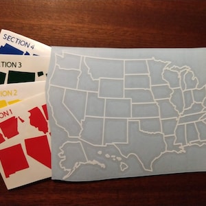 Mini USA Decal Map Tracker - US Decal, Motorcycle Tracking Decal, Mini ...