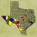 Texas County Map Adventure Tracker - Mini and Large Decal Maps - Etsy