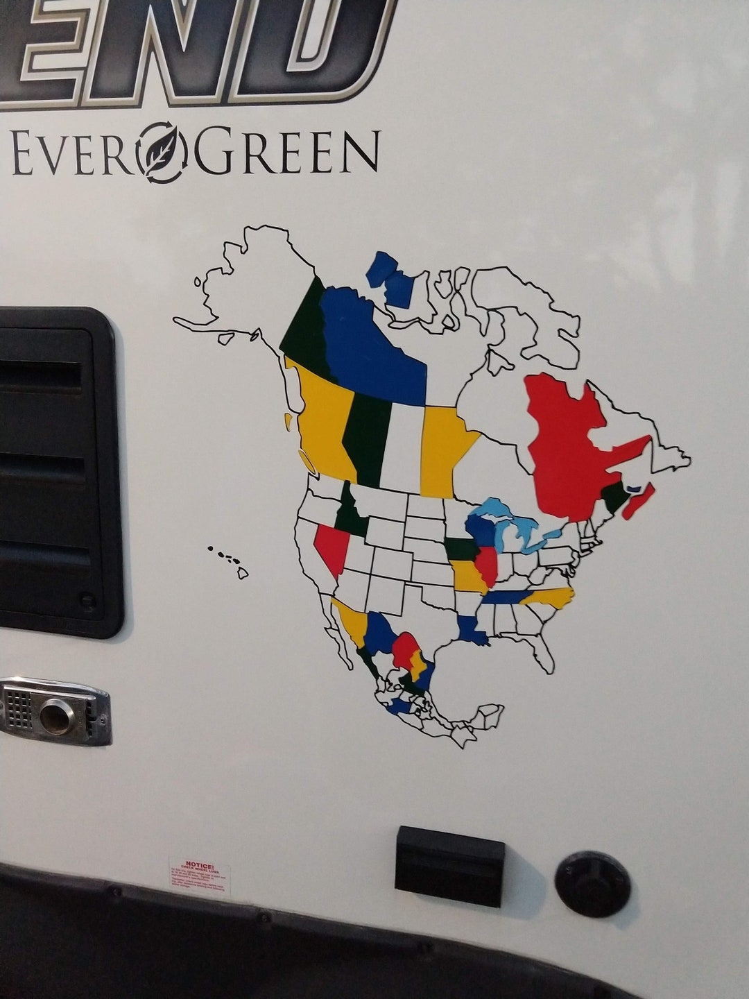 North America Decal Adventure Tracker - US Decal, Canada Decal, Mexico ...