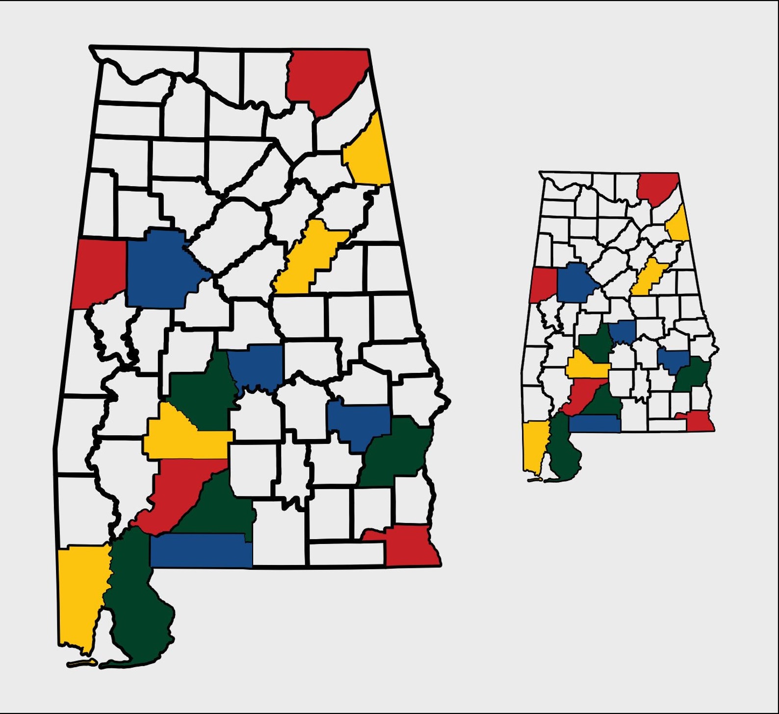 Alabama County Map Adventure Tracker Alabama County Map RV - Etsy