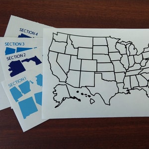 Mini USA Decal Map Tracker - US Decal, Motorcycle Tracking Decal, Mini ...