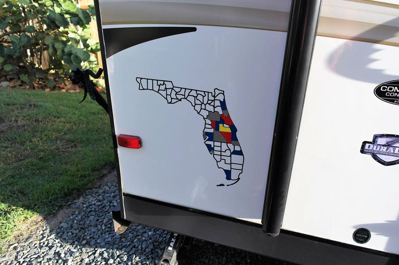 Florida County Decal Map Camper Decal Florida Decal RV | Etsy