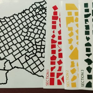 Texas County Map Adventure Tracker - Mini and Large Decal Maps - Etsy