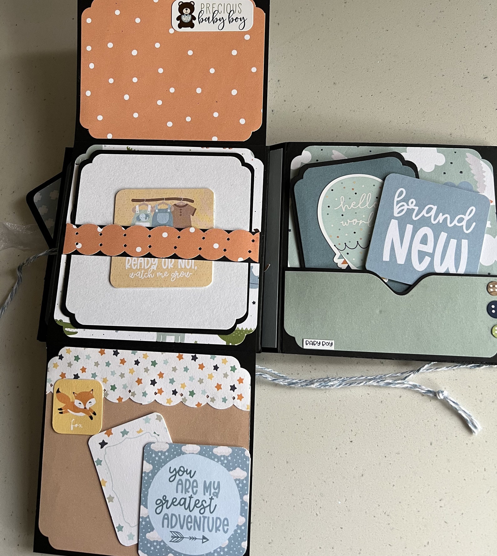 Baby Boy Mini Folio Scrapbook Photo Journal Album - Etsy