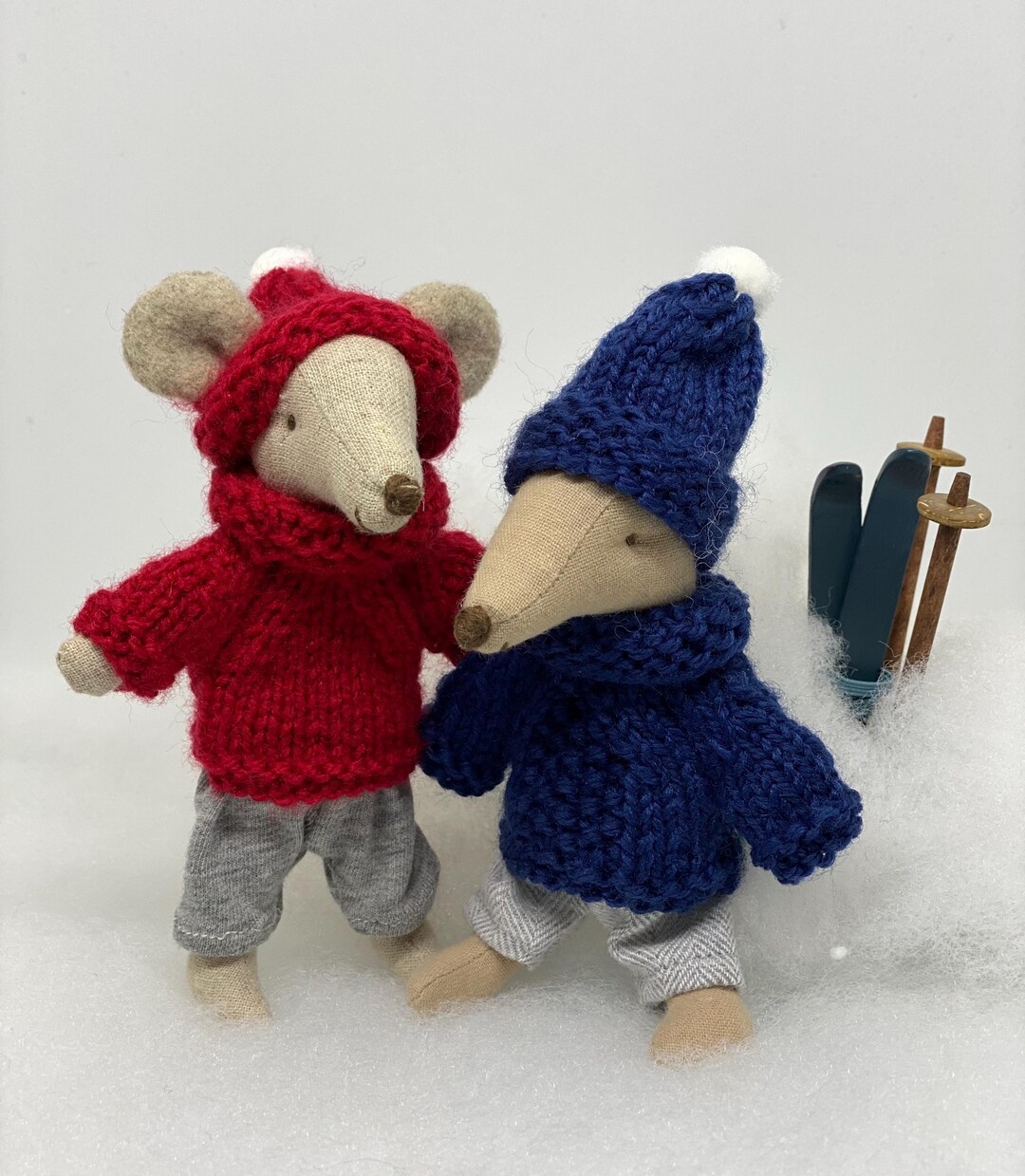 Hand Knitted Winter Hat for Maileg Mouse, Big Brother or Big Sister ...