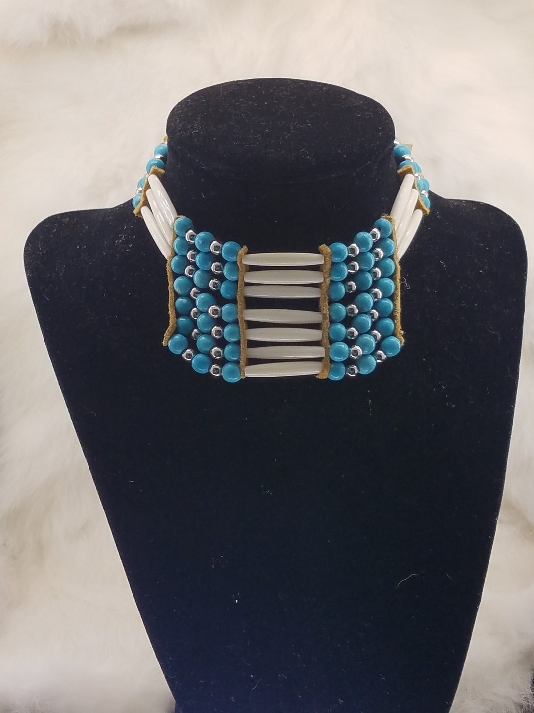 Native American Bone Choker Necklace - Etsy