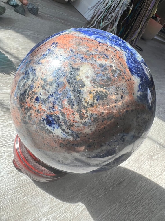 Giant 17.4 Pound Sunset Sodalite Sphere Crystal W/ Pyrite | Etsy