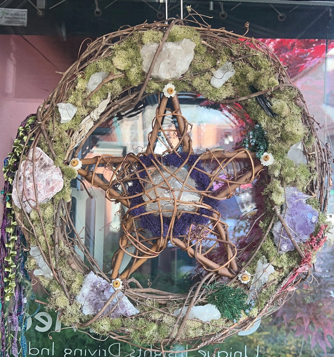 Herkimer Diamond Pentacle Wreath!! Crystal Wreath!! - Etsy