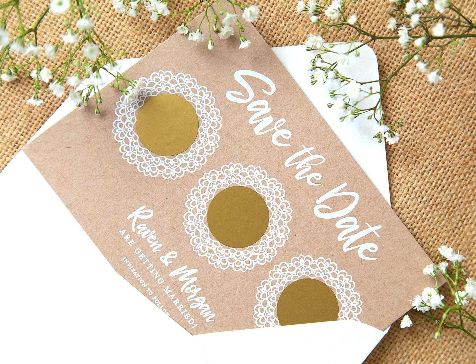 SAMPLE Save the Date Scratch off Wedding Invitation - Etsy