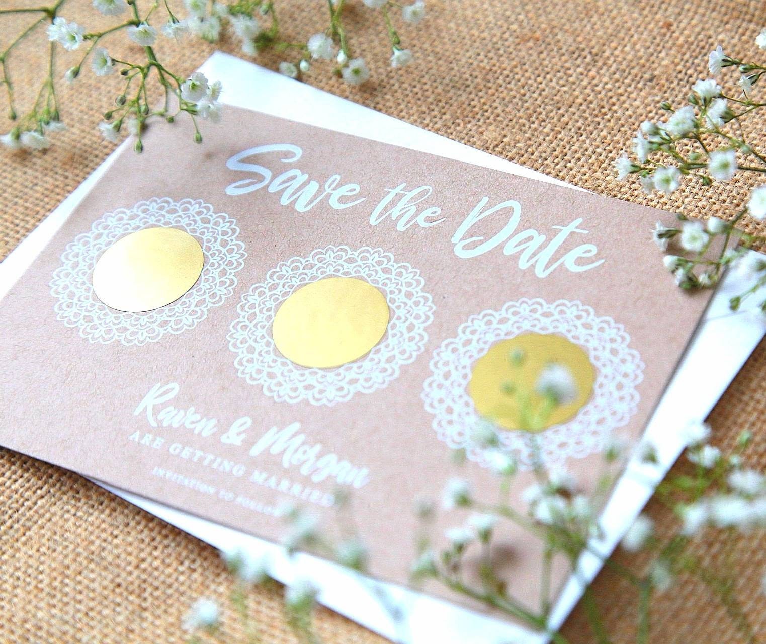SAMPLE Save the Date Scratch off Wedding Invitation - Etsy