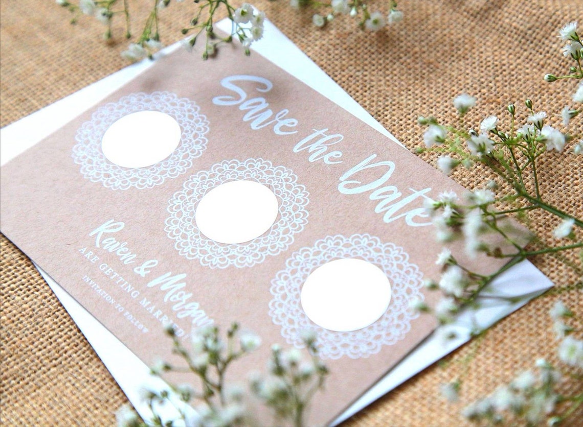 SAMPLE Save the Date Scratch off Wedding Invitation - Etsy