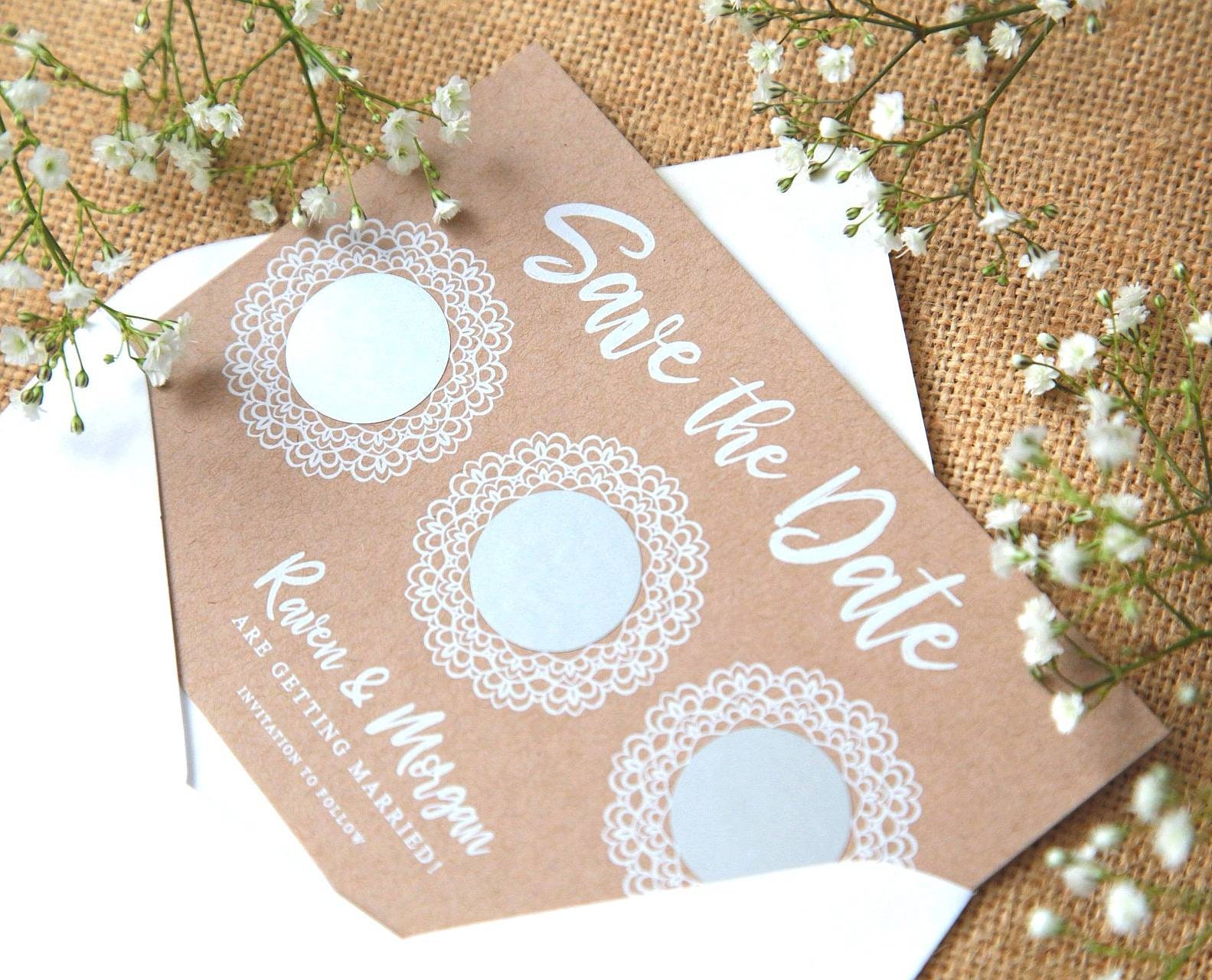SAMPLE Save the Date Scratch off Wedding Invitation - Etsy