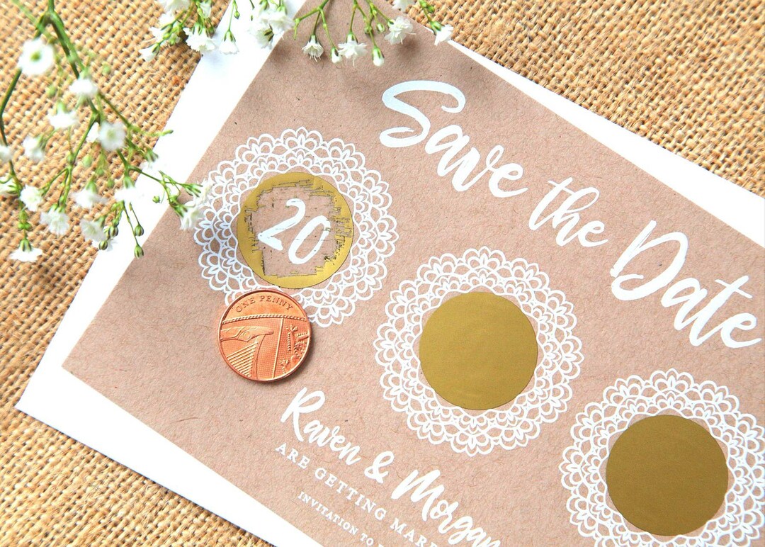 SAMPLE Save the Date Scratch off Wedding Invitation - Etsy