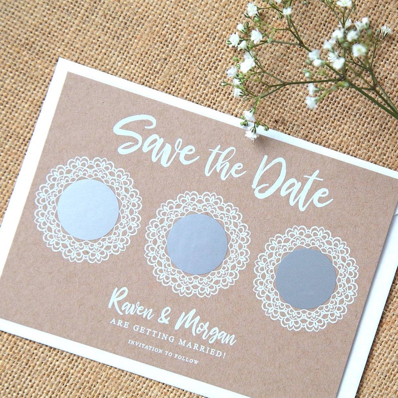 SAMPLE Save the Date Scratch off Wedding Invitation - Etsy