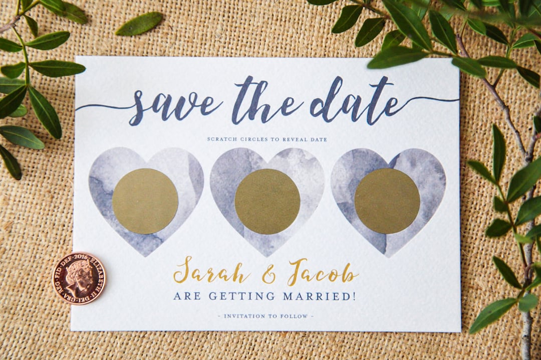 SAMPLE Scratch off Card Save the Date Invite Wedding - Etsy