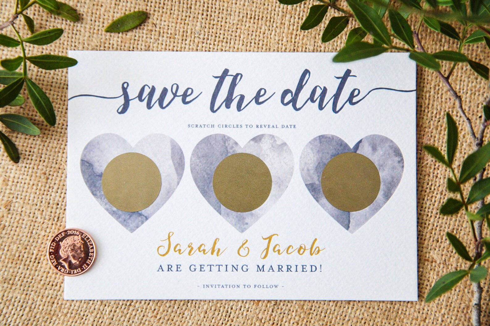 SAMPLE Scratch off Card Save the Date Invite Wedding - Etsy
