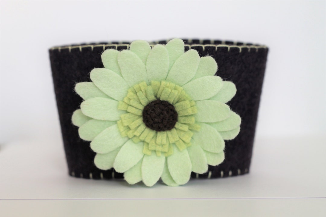 Handmade Felt Coffee Cozy, Gerbera Daisy Sleeve - Etsy