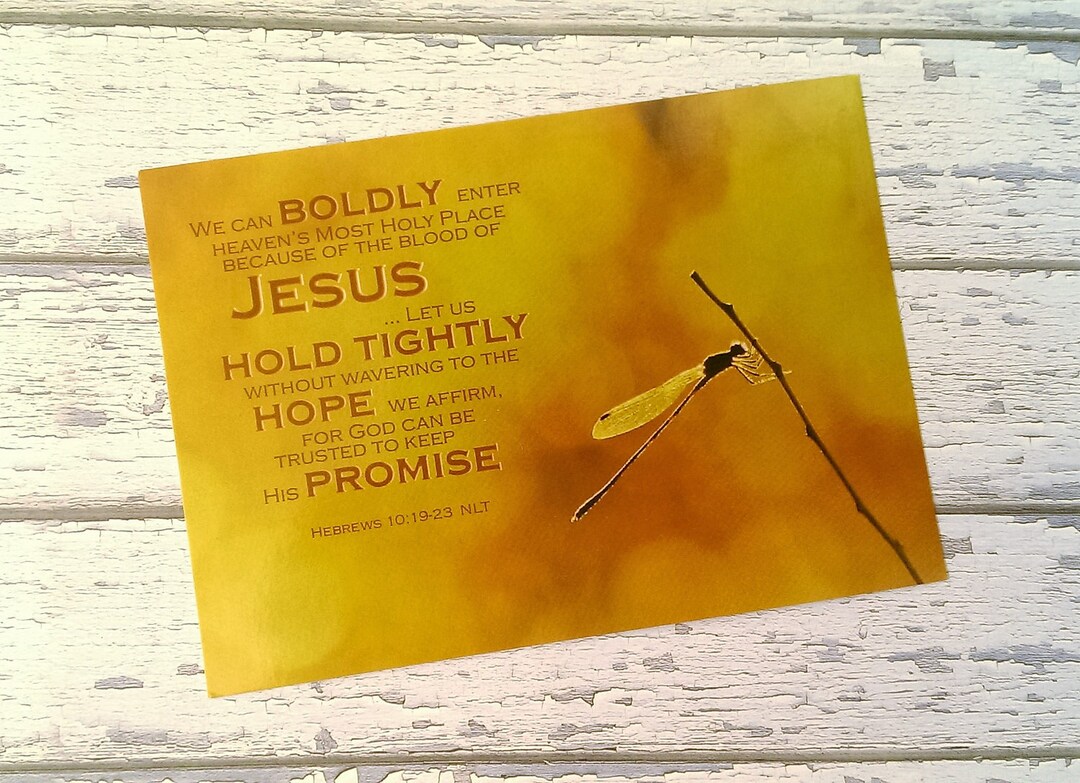 5x Faith Quote Print Postcards Set Dragonfly Stationery Photo Art Bible ...