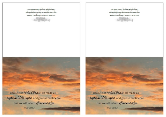 Printable Folded Cards Eternity Printable Bible Verse - Etsy Hong Kong