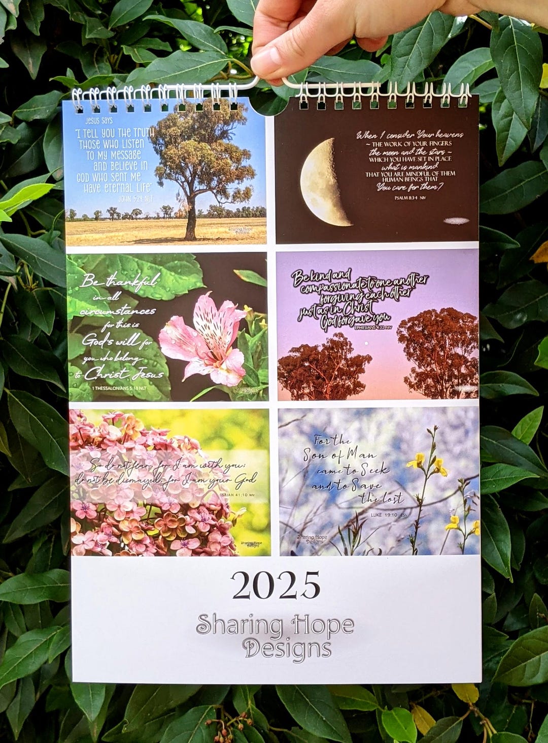 2025 Small Wall A4 Monthly Planner Calendar Bible Verse Christian Woman ...