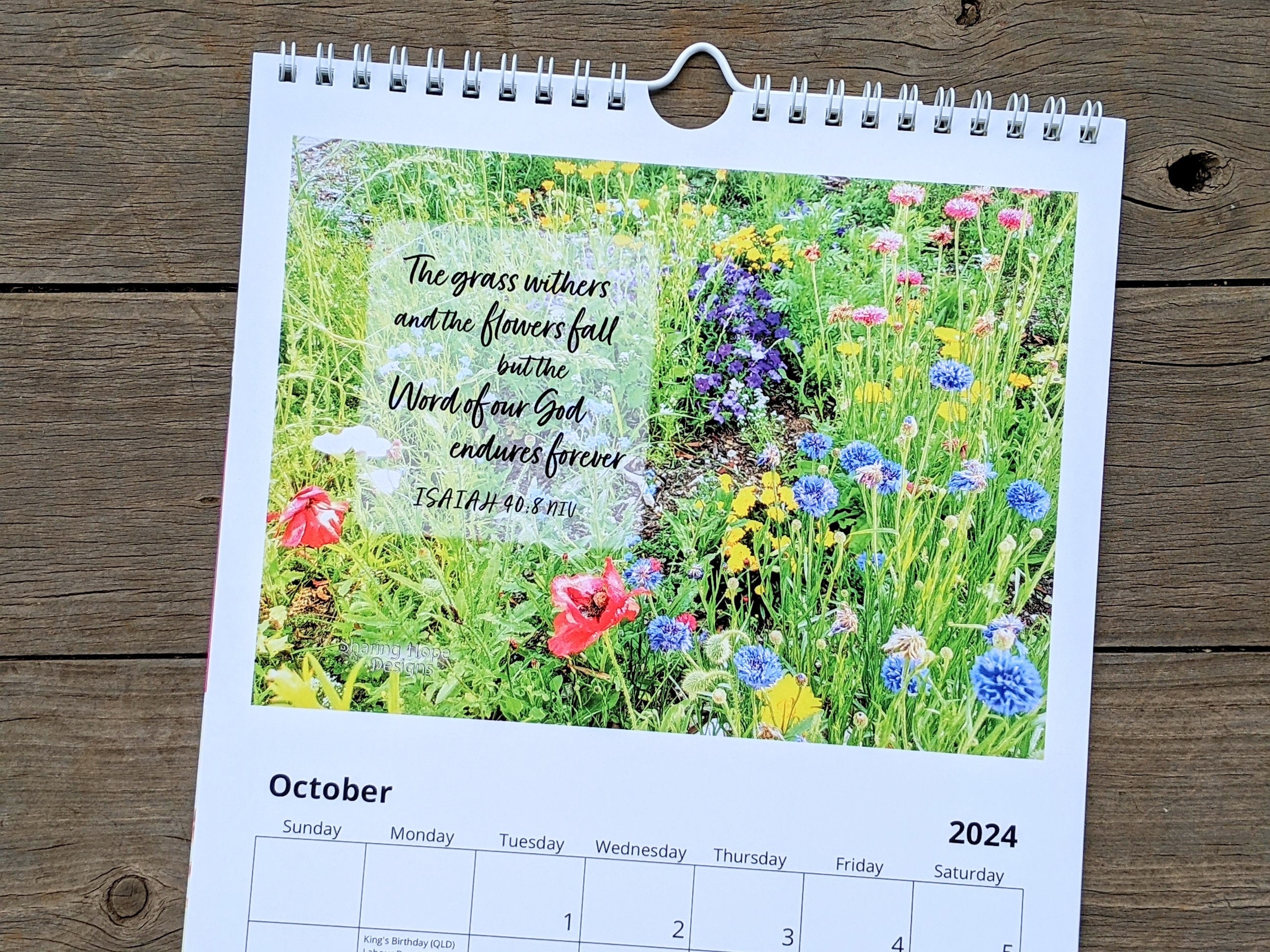 2024 Small Wall A4 Monthly Planner Calendar Bible Verse - Etsy