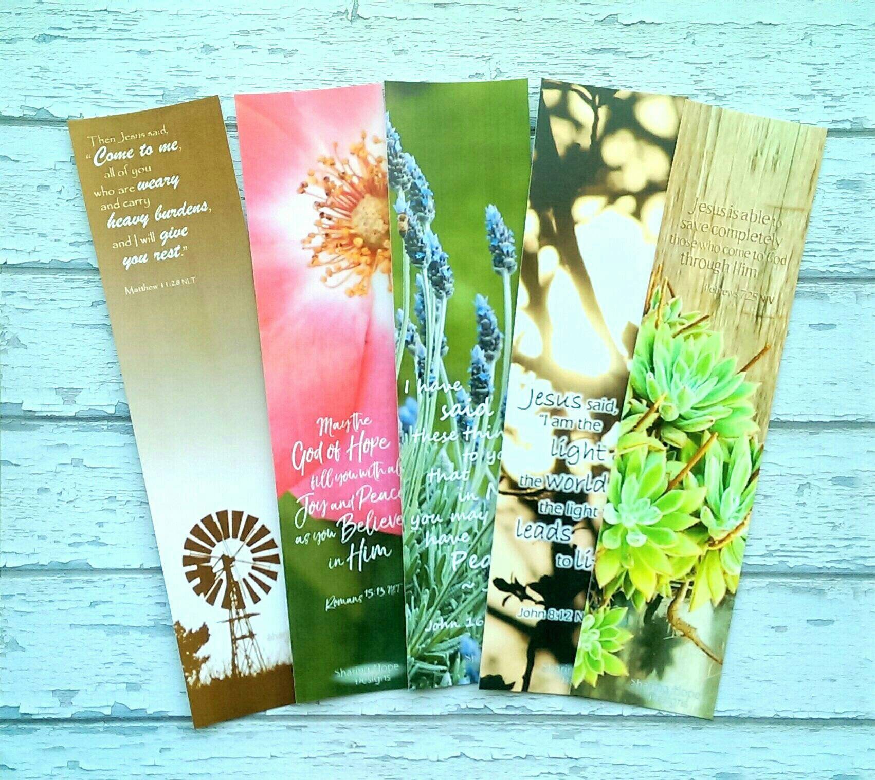 Printable Scripture Quote Succulent Bookmark Set X5 Download Bible ...