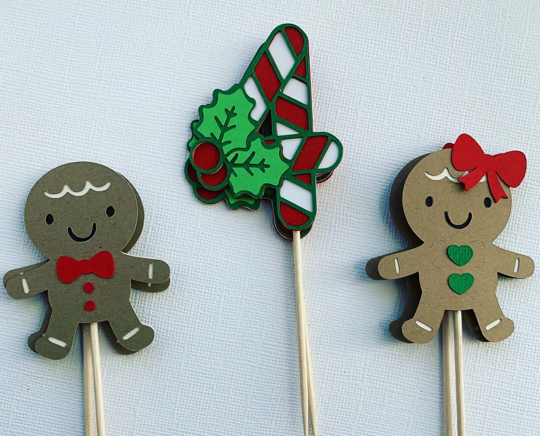 Gingerbread Cupcake Toppers - Etsy