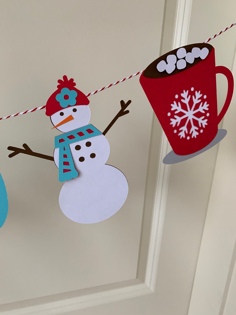 Winter Garland With Snowman, Ice Skates, Hot Chocolate, Mittens ...