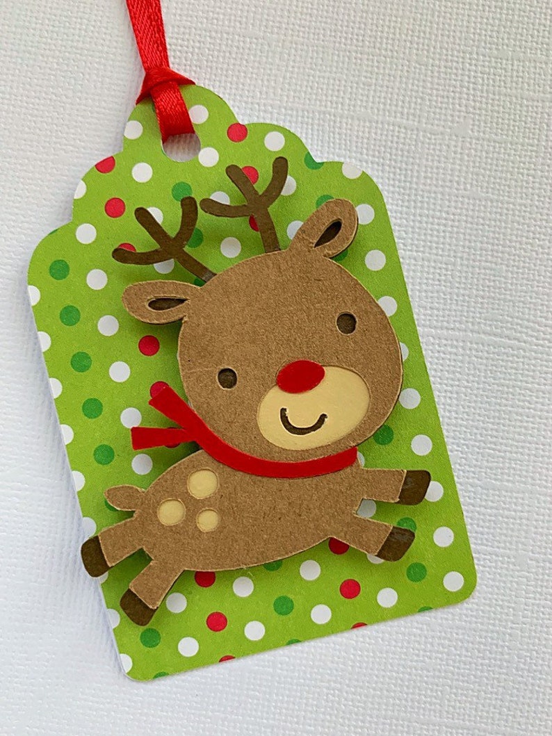 Christmas Reindeer Gift Tags/party Favor Tags | Etsy