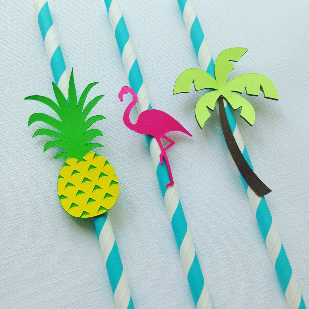Tropical Paper Straws - Etsy